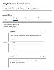 Chapter 9 Quiz Political Parties American Government PSC101 5010 Pdf