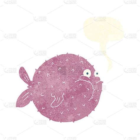 卡通河豚与讲话气泡