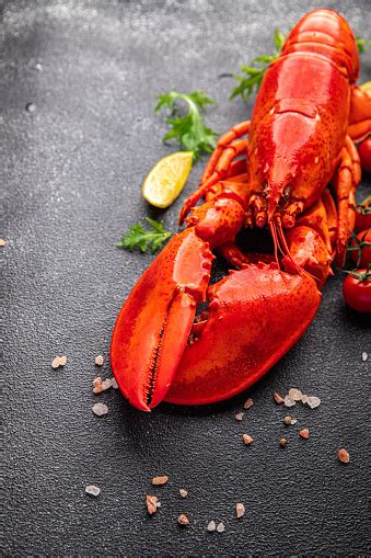 랍스터 해산물 먹을 준비가 된 비싼 제품 건강 한 식사 음식 간식 테이블에 복사 공간 음식 배경 소박한 상위 뷰 랍스터 해산물에 대한 스톡 사진 및 기타 이미지 Istock