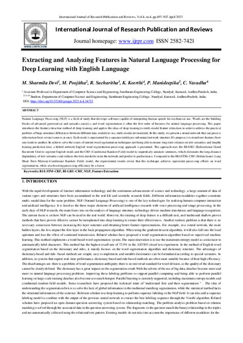 Pdf Extracting And Analyzing Features In Natural Language Processing