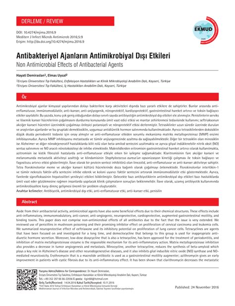 Pdf Non Antimicrobial Effects Of Antibacterial Agents