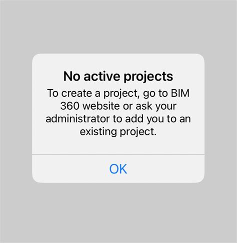No Active Projects Message Displays When Signing Into The Bim 360acc