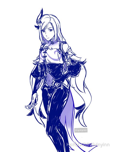 Shenhe Sketch Genshin Impact Hoyolab