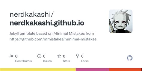 Github Nerdkakashi Nerdkakashi Github Io Jekyll Template Based On Minimal Mistakes From Https