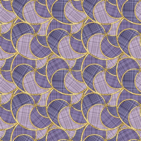 Tracery Seamless Pattern Circle Segment Mosaic Illustration In Stained Glass Style Stock