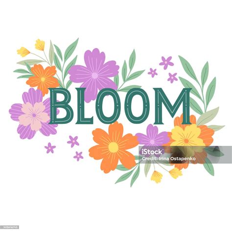 꽃으로 쓴 영감을주는 손으로 편지를 피우십시오 페미니스트 여성 문구 로고 디자인 흰색 배경에 고립된 벡터 일러스트레이션입니다 0명에 대한 스톡 벡터 아트 및 기타 이미지