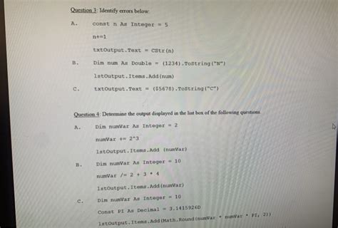 Solved Question 1 Can Text Box Also Be Used For Output If