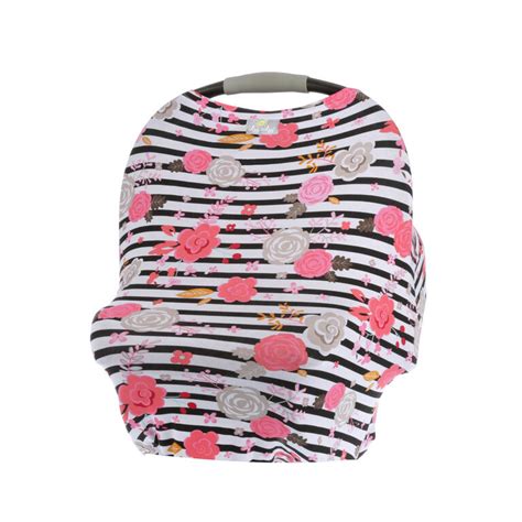 Itzy Ritzy Mom Boss 4 In 1 Multi Use Cover Floral Stripe English