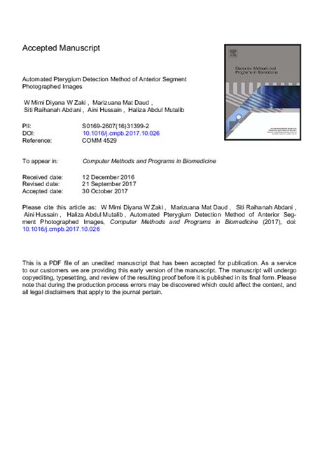 Pdf Automated Pterygium Detection Method Of Anterior Segment Photographed Images
