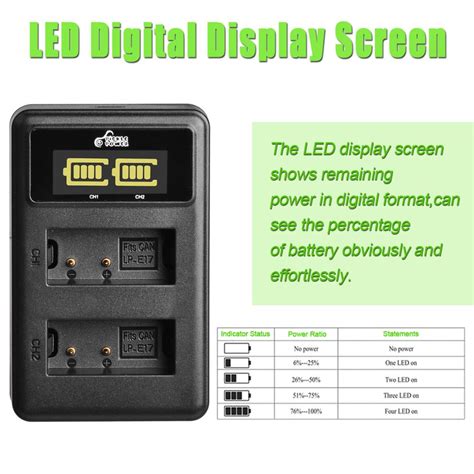 Lp E17 Lpe17 Bateria E Led Dual Usb Carregador Par Grandado
