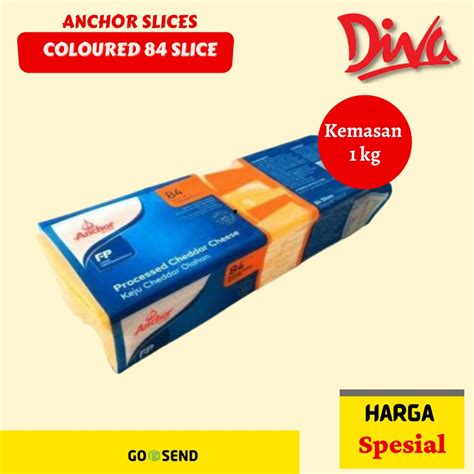 Jual 84 Slice Anchor Red Cheddar Cheese Repack Slice Melt Lumer