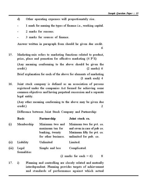 Nios Class 12 Business Studies Sample Paper 2024 Pdf Aglasem