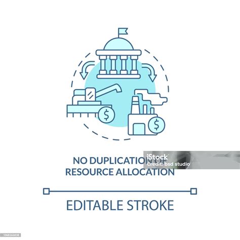 No Duplication Of Resource Allocation Turquoise Concept Icon Stock Illustration Download Image