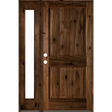 Krosswood Doors 56 In X 80 In Rustic Knotty Alder Right Hand Inswing