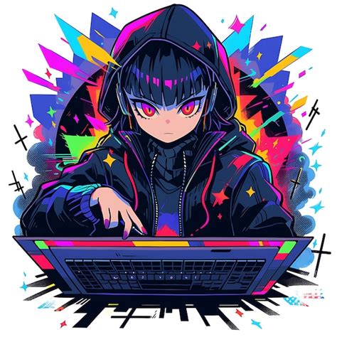 Premium Ai Image A Sticker Of A Girl Creating Digital Art On Creative