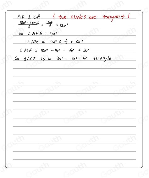Solved B The Completed Construction Of A Regular Hexagon Is Shown Below Explain Why ACF Is A