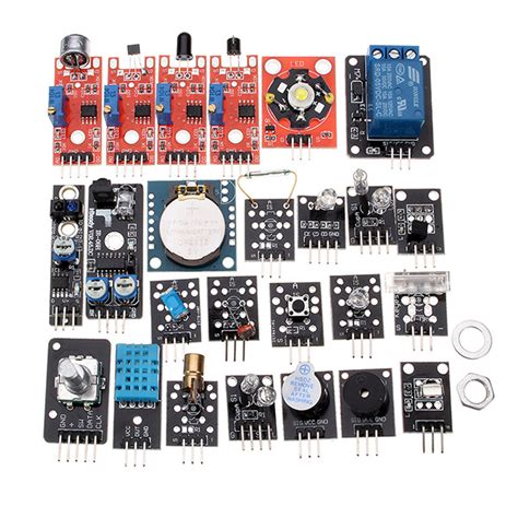 24 in 1 sensor module board kit for arduino plastic bag package