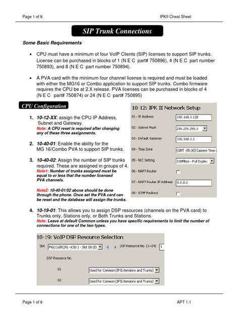 Ipk2 Sip Trunk Connections 114 Kb Pdf Session Initiation Protocol Domain Name System