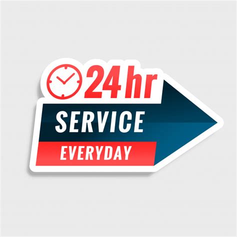Free All Day 24 Hours Service Label Free Vector Nohat Cc
