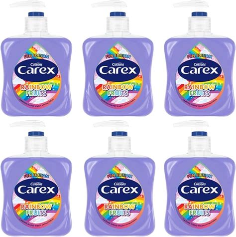 6 X Carex Antibacterial Hand Wash Rainbow Fruits Fun Edition 250ml Gb