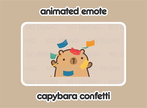 Animated Emote Capybara Confetti Party Hype Cute Kawaii Chibi Twitch Youtube Discord