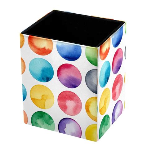 Circles Colorful，pen Holder For Desk，pencil Holdermakeup Brush Cup