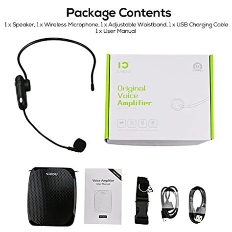 Wireless Voice Amplifier With UHF Microphone Headset W Portable Loud Speaker Clear Sound For