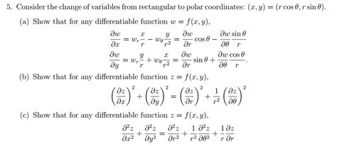 Solved Consider The Change Of Variables From Rectangular To Chegg Com