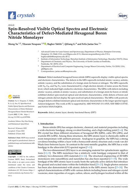 Pdf Spin Resolved Visible Optical Spectra And Electronic