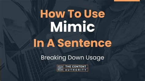 How To Use Mimic In A Sentence Breaking Down Usage
