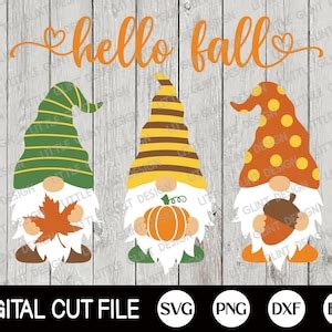 Hello Fall Gnome Svg Gnome Svg Pumpkin Spice Svg Autumn Cut File