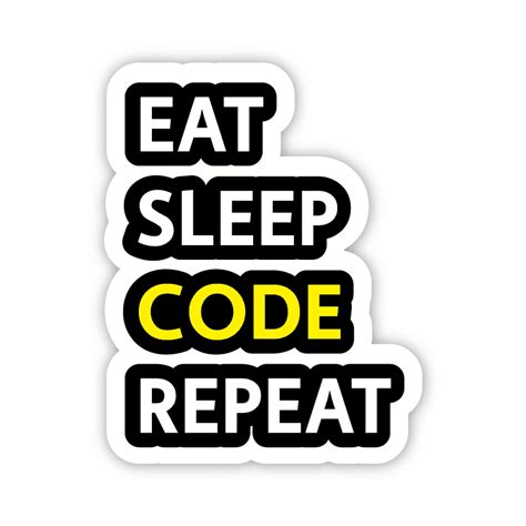 eat sleep code repeat sticker odotastic stickers
