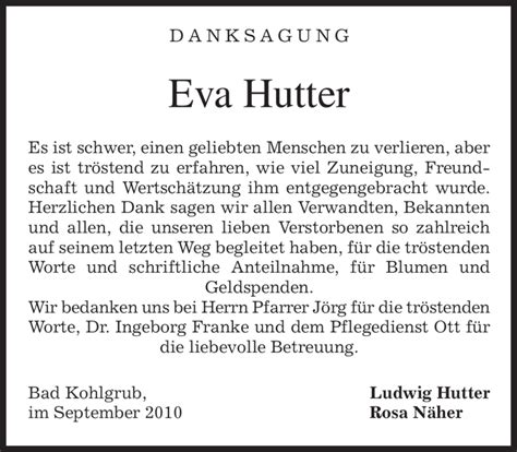 Traueranzeigen Von Eva Hutter Trauer Merkur De