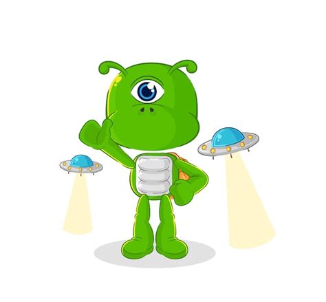 Premium Vector Turtle Alien Cartoon Mascot Vector