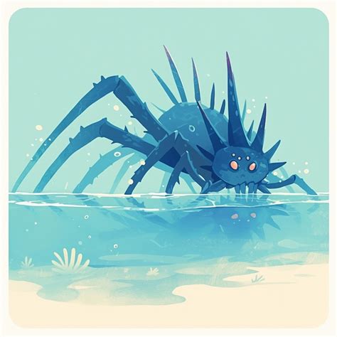 Sea Spider Crawling On The Sea Floor Premium Ai Generated Vector