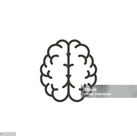 두뇌 아이콘입니다 인체 부분의 간단한 벡터 개요 일러스트 디자인 인간의 마음 외형선에 대한 스톡 벡터 아트 및 기타 이미지