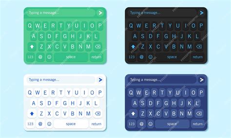 Premium Vector Virtual Keyboard With Various Color Set Virtual Touchscreen Keypad For Ui Ux
