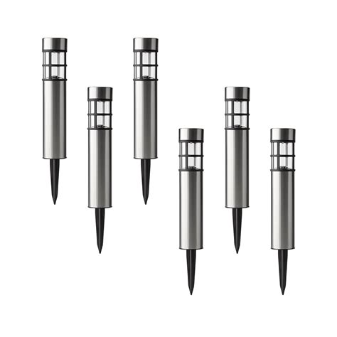 Brandclub Mainstays Solar Powered Stainless Steel Bollard Landscape