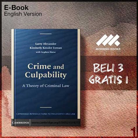 Cambridge Crime And Culpability A Theory Of Criminal Law Morning Store