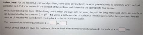 Solved Instructions For The Following Real World Problem Solve Using
