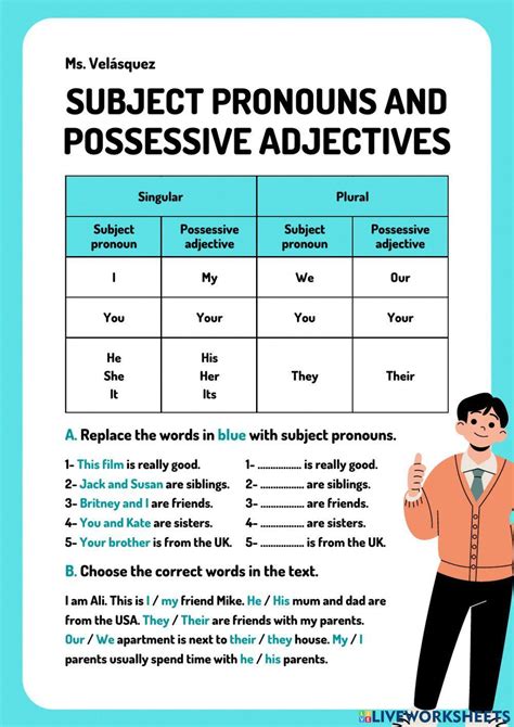 Subject Pronouns And Possessive Adjectives Hướng Dẫn Toàn Diện Từ A đến Z