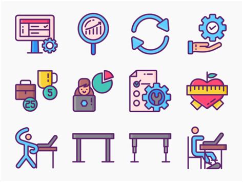 90 Workflow Icon Set Flat Icons