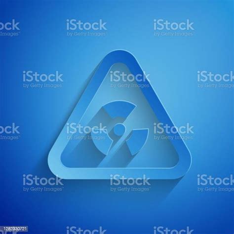 Signe Triangle Coupé En Papier Avec Licône De Symbole De Rayonnement