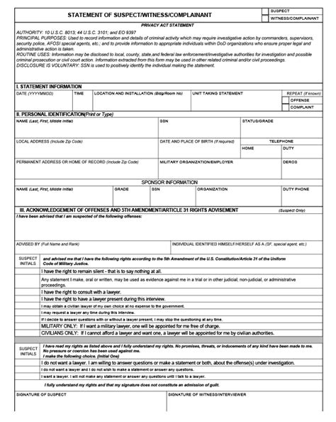 Af Form 1168 Printable Form 2025