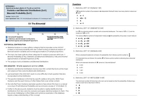 Statistics And Binomial Distribution And Binomial Probability EXT EXTENSION Statistical