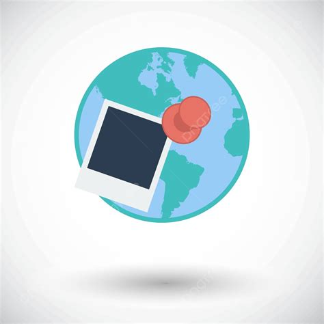 Geotegirovanie Single Flat Icon Equipment Positioning Image Vector