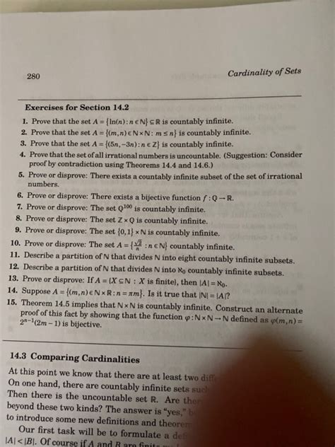 Solved Cardinality Of Sets Exercises For Section Chegg