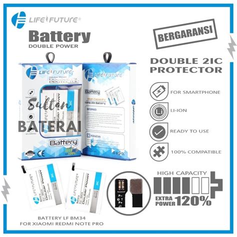 Jual BATTERY BATERAI BATRE XIAOMI NOTE PRO BM Life Future Double Power Battery Batteray