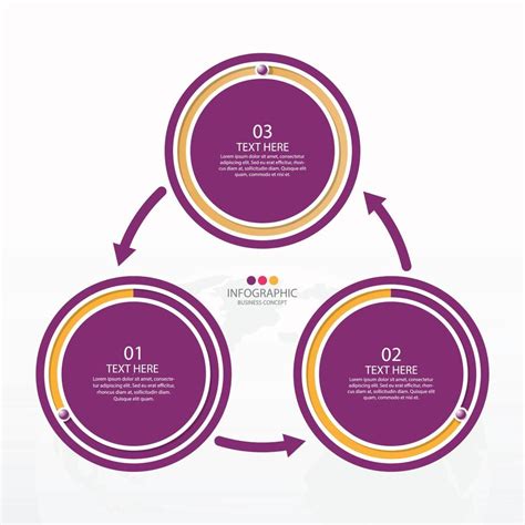 Basic Circle Infographic Template With 3 Steps Process Or Options