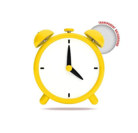 Premium Psd 3d Illustration Of Yellow Clock In Front View Creative